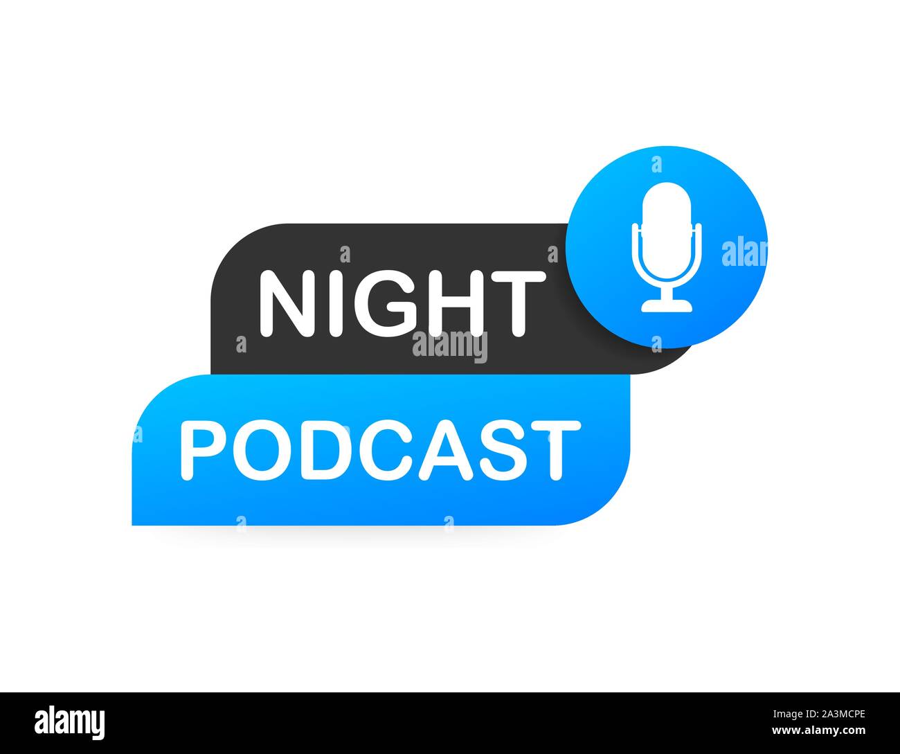 Night Podcast icon, vector symbol in flat isometric style isolated on ...