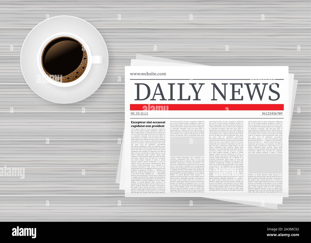 Vector mock up of a blank daily newspaper. Fully editable whole ...