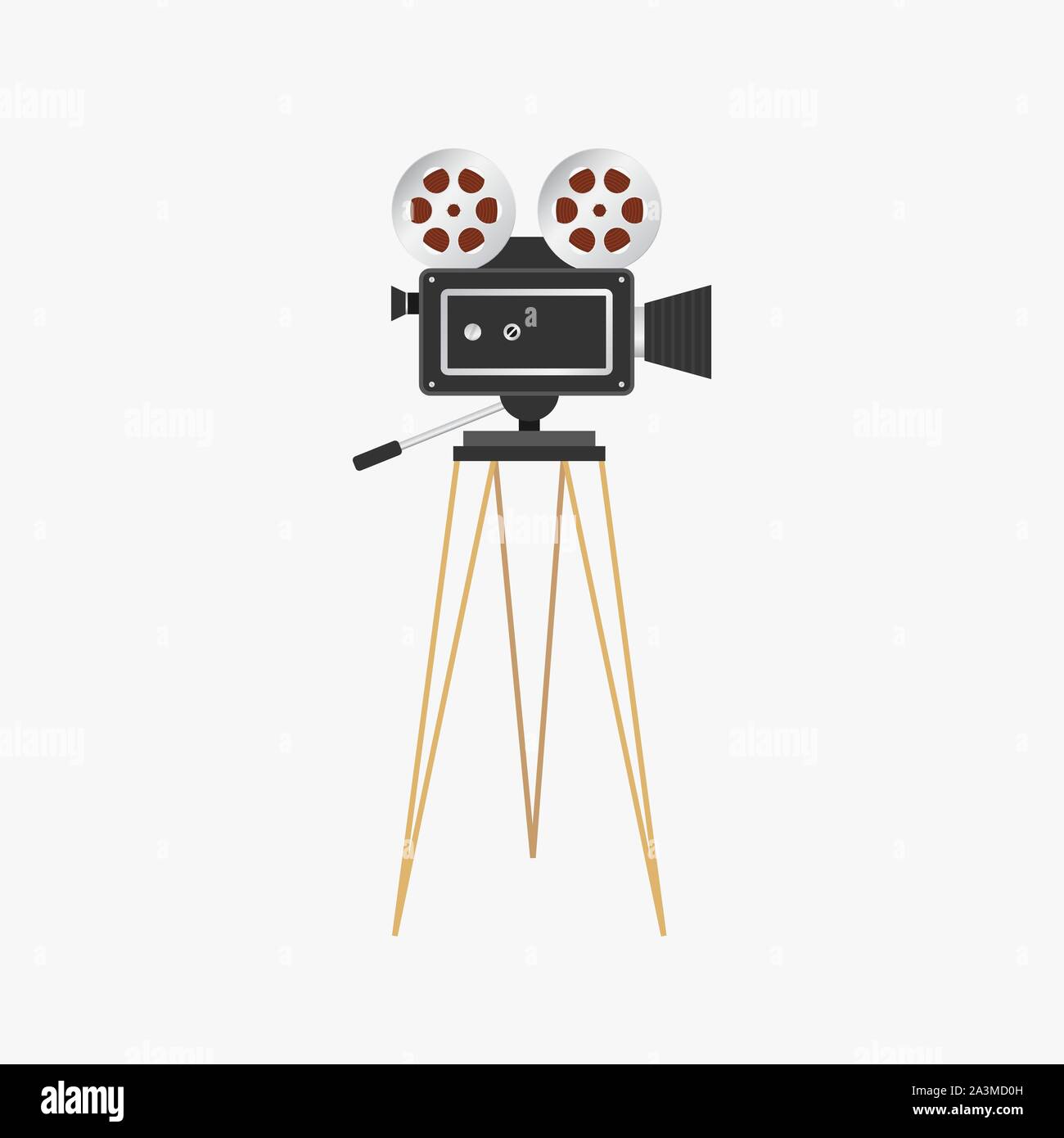 Film projector. Vintage cinema camera, Vector illustration Stock Vector ...