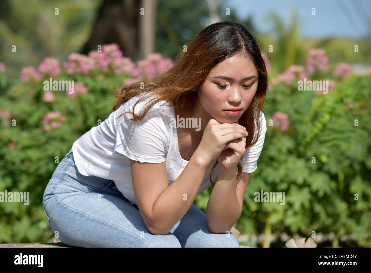 Sad Adult Female Stock Photo - Alamy