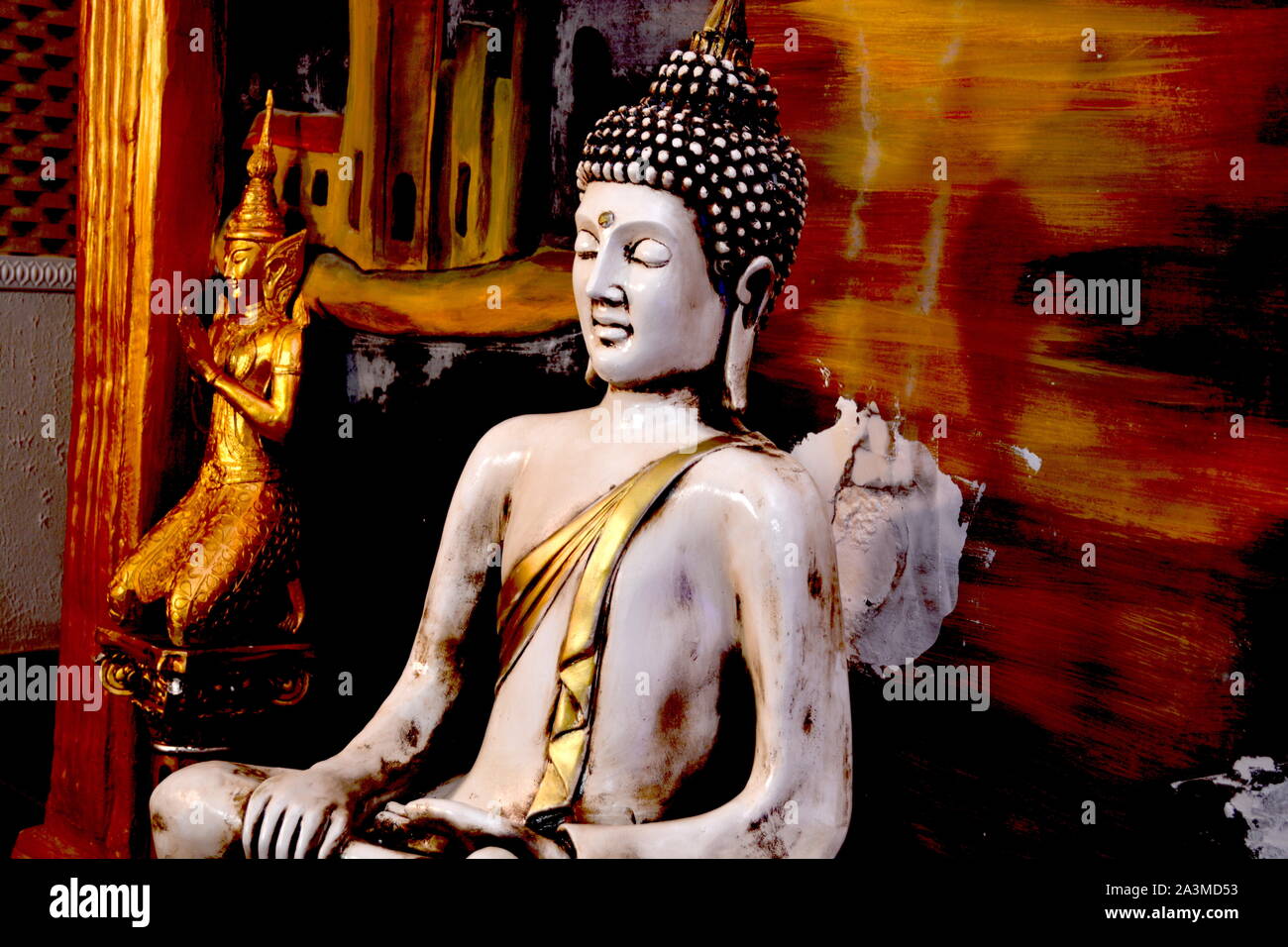 Buddha at entrance of hamam and spa in Turkey, relaxation centre and ...