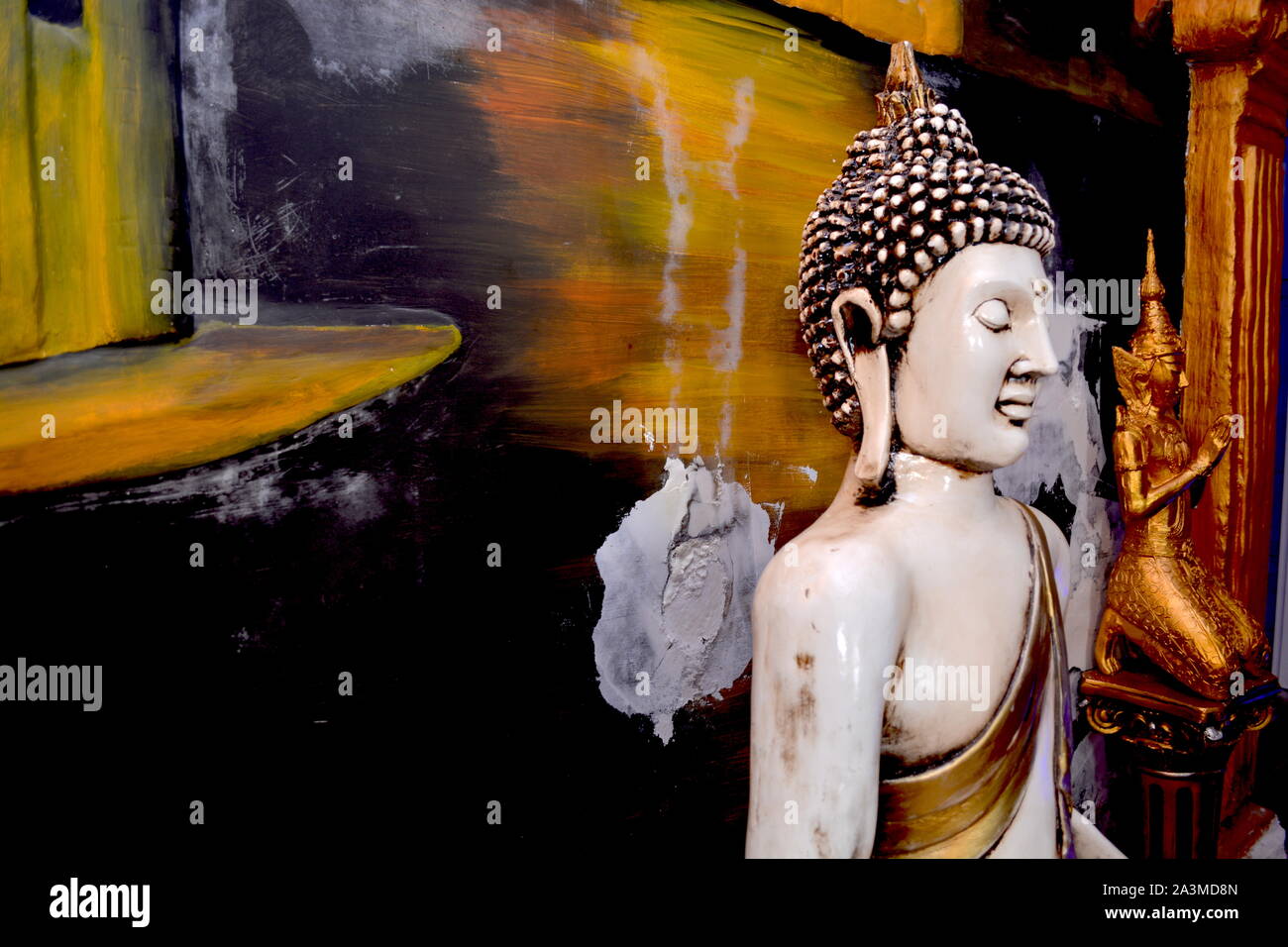 Buddha at entrance of hamam and spa in Turkey, relaxation centre and ...