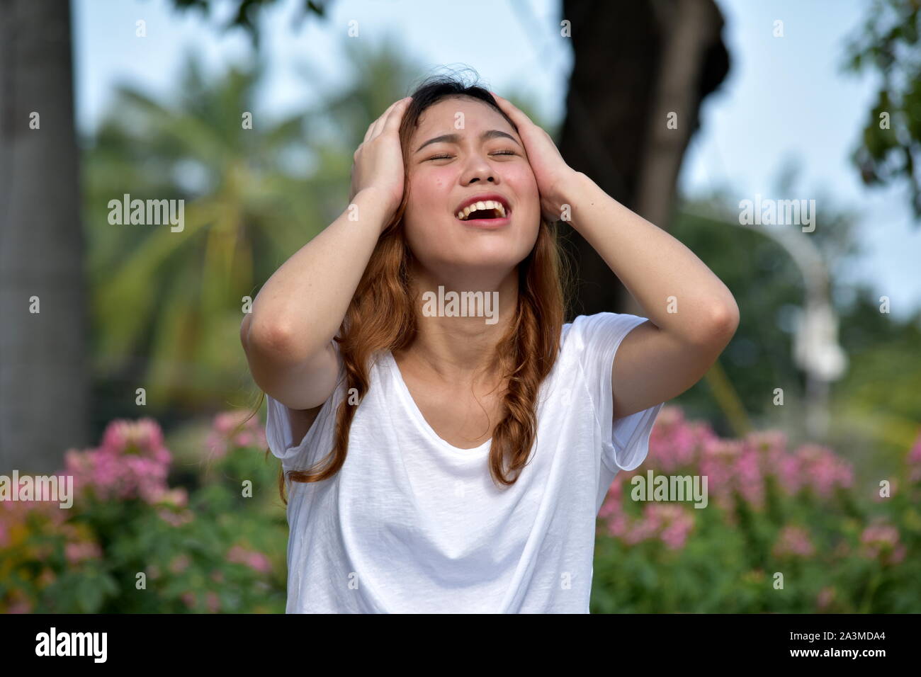 Stressed Female Woman Stock Photo - Alamy