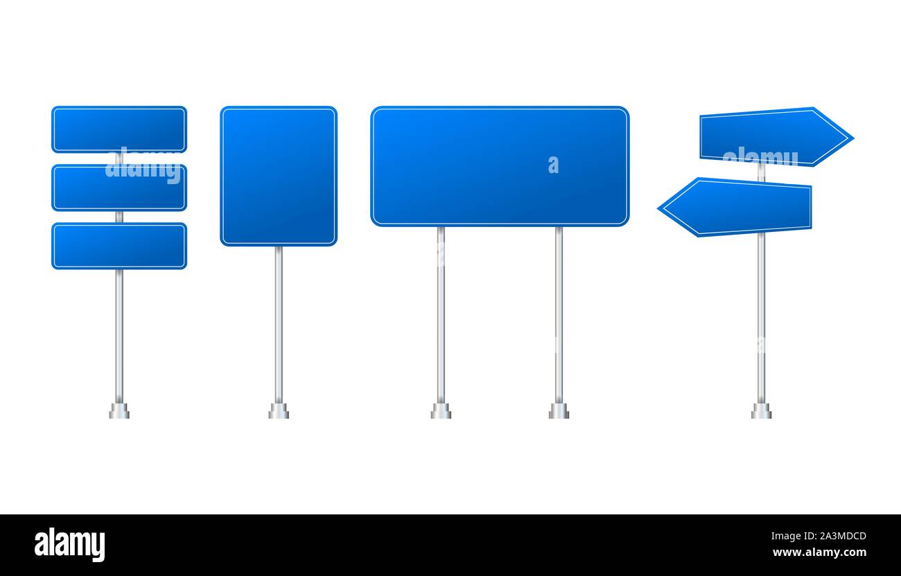 Set of road signs isolated on transparent background. Vector stock ...