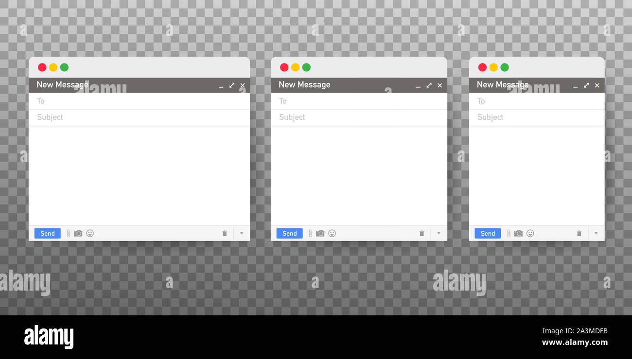 Email template. Blank e-mail browser window. Mail message web page vector frame. Vector stock ...