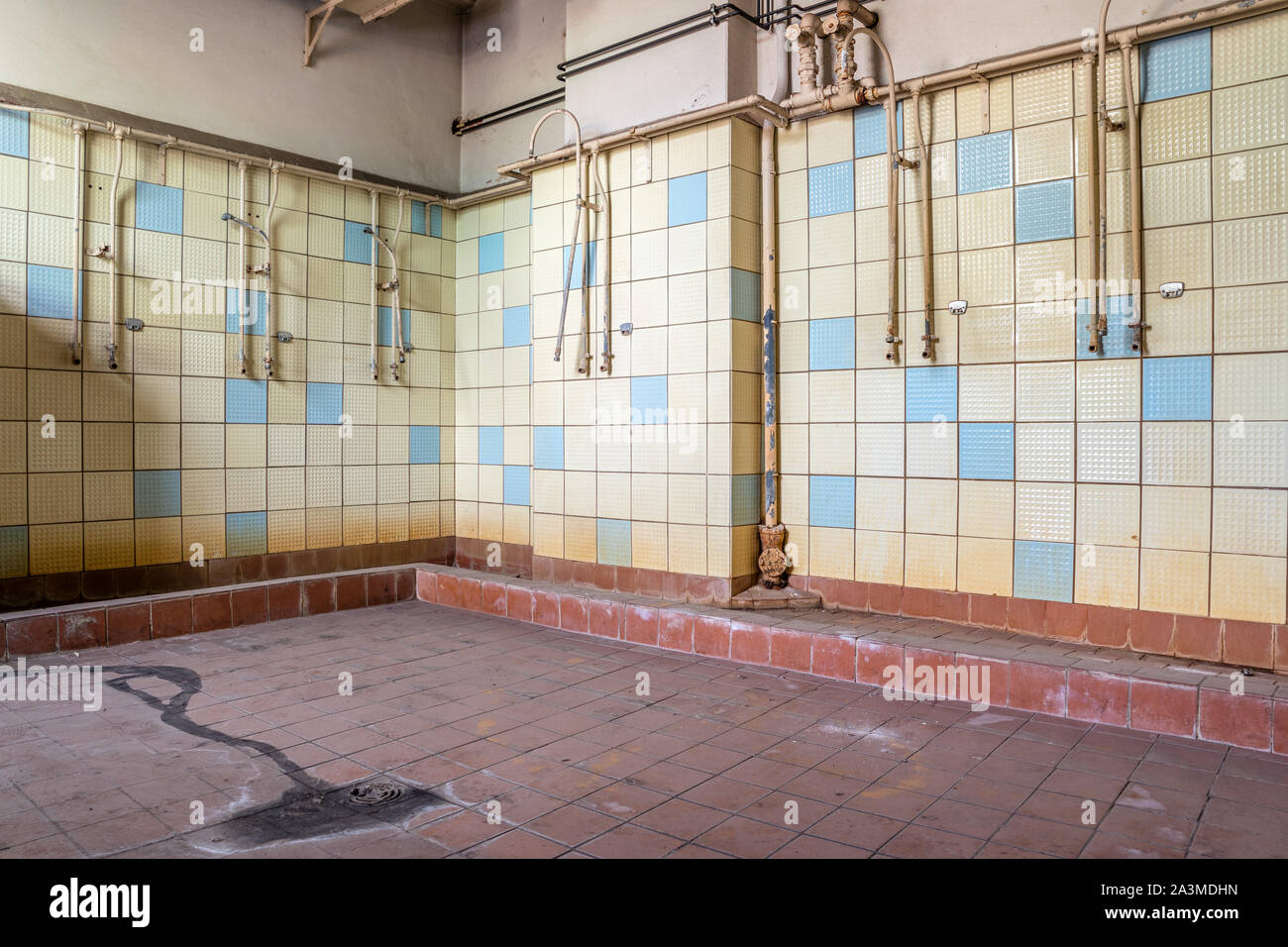 Old vintage GDR shower room Stock Photo - Alamy