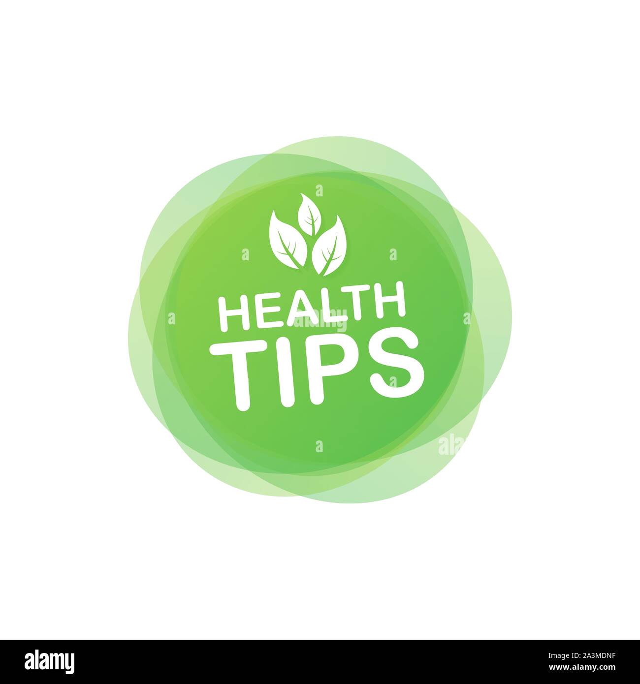 Health tips, badge, icon on white background. Vector stock illustration ...