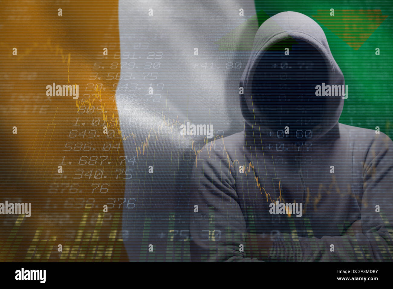 Composite image of hacker standing with arms crossed Stock Photo - Alamy