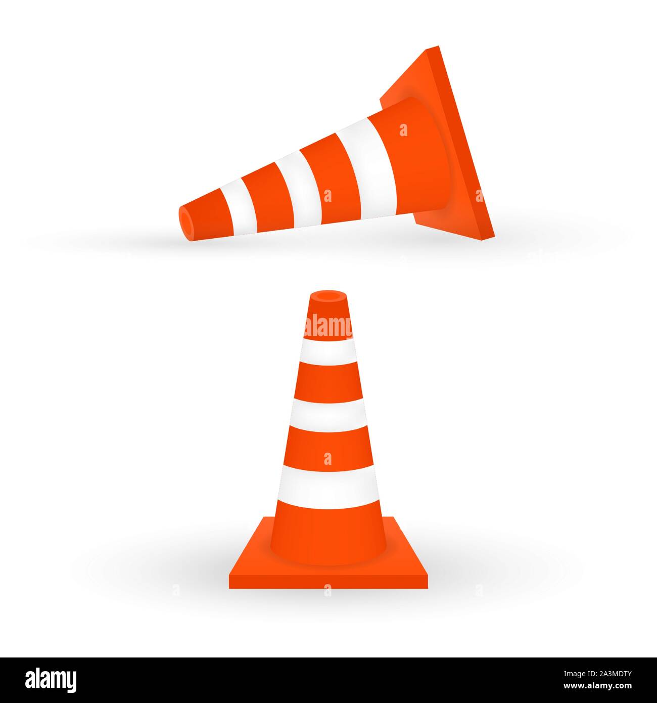 Under construction barrier. Realistic traffic cone. Vector stock ...