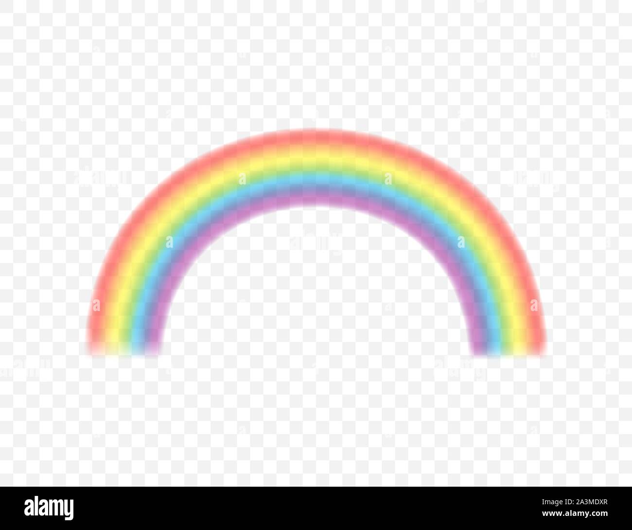 Rainbows in different shape realistic set on transparent. Vector stock ...