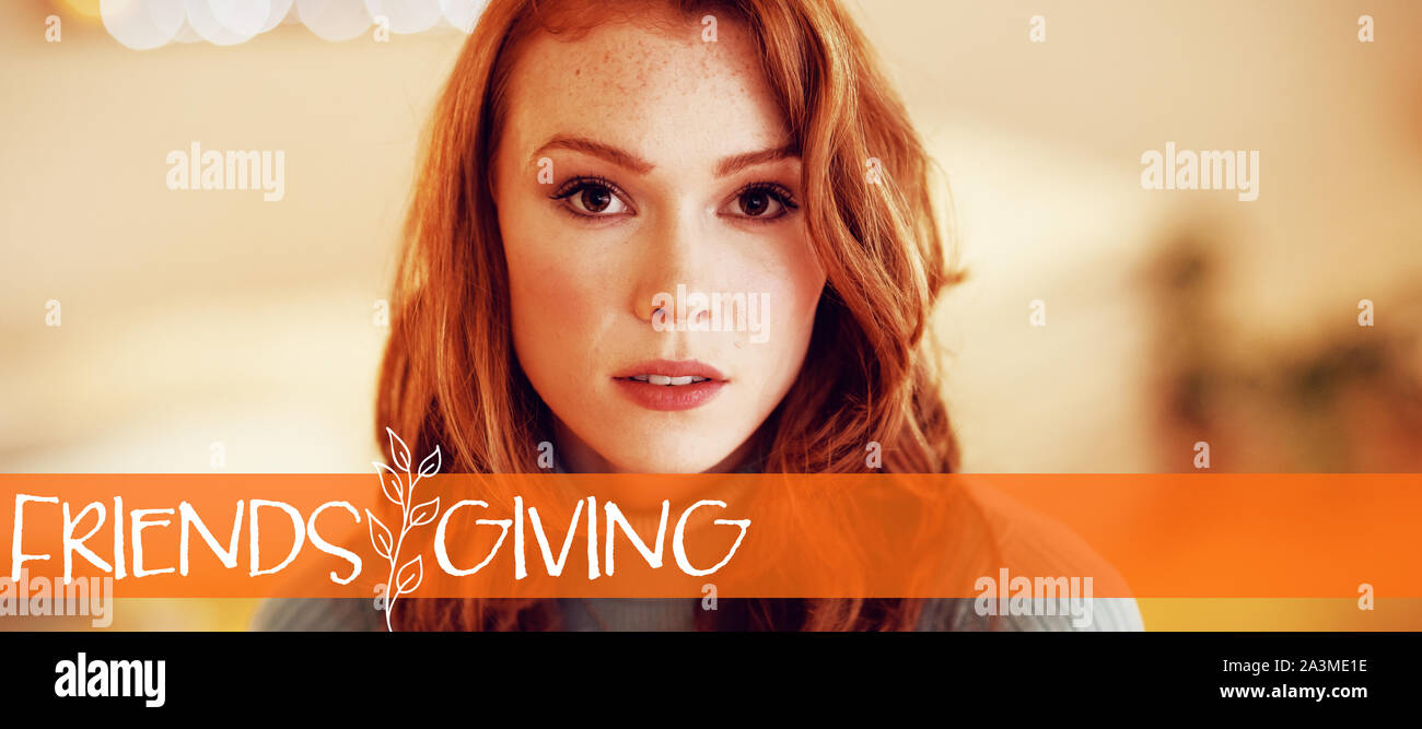 Composite image of happy friendsgiving Stock Photo - Alamy