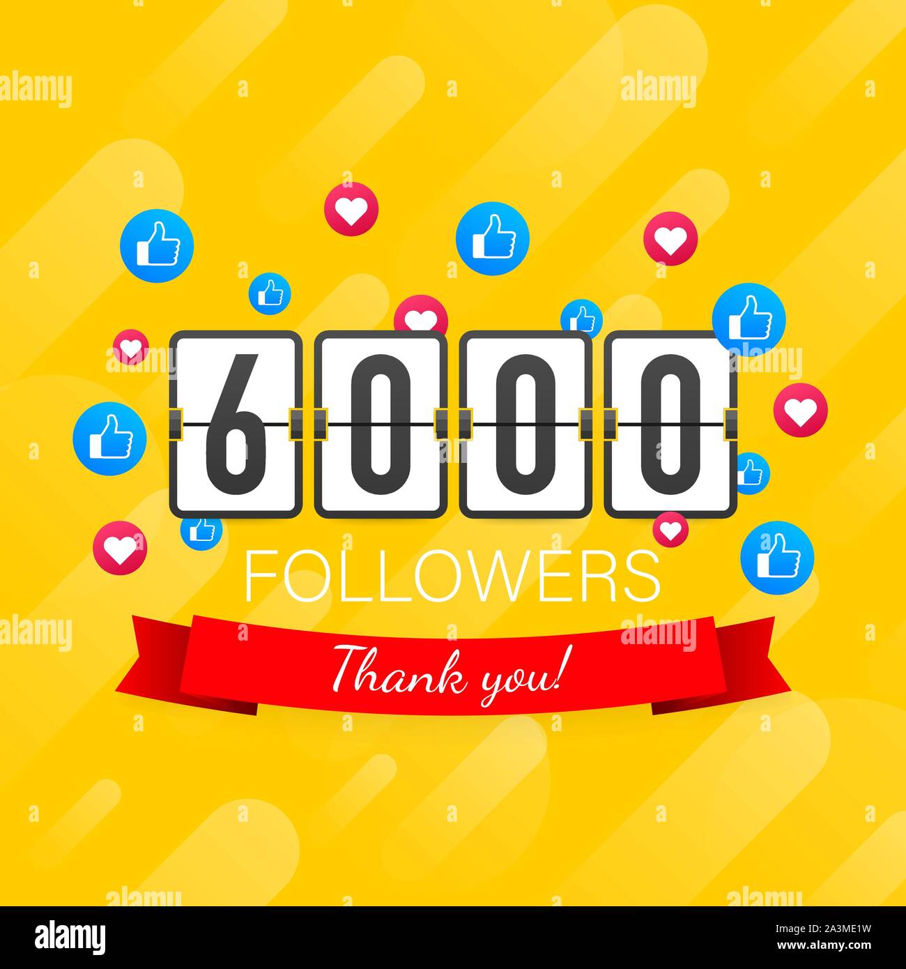 Vector thanks design template for network friends and followers. Thank ...