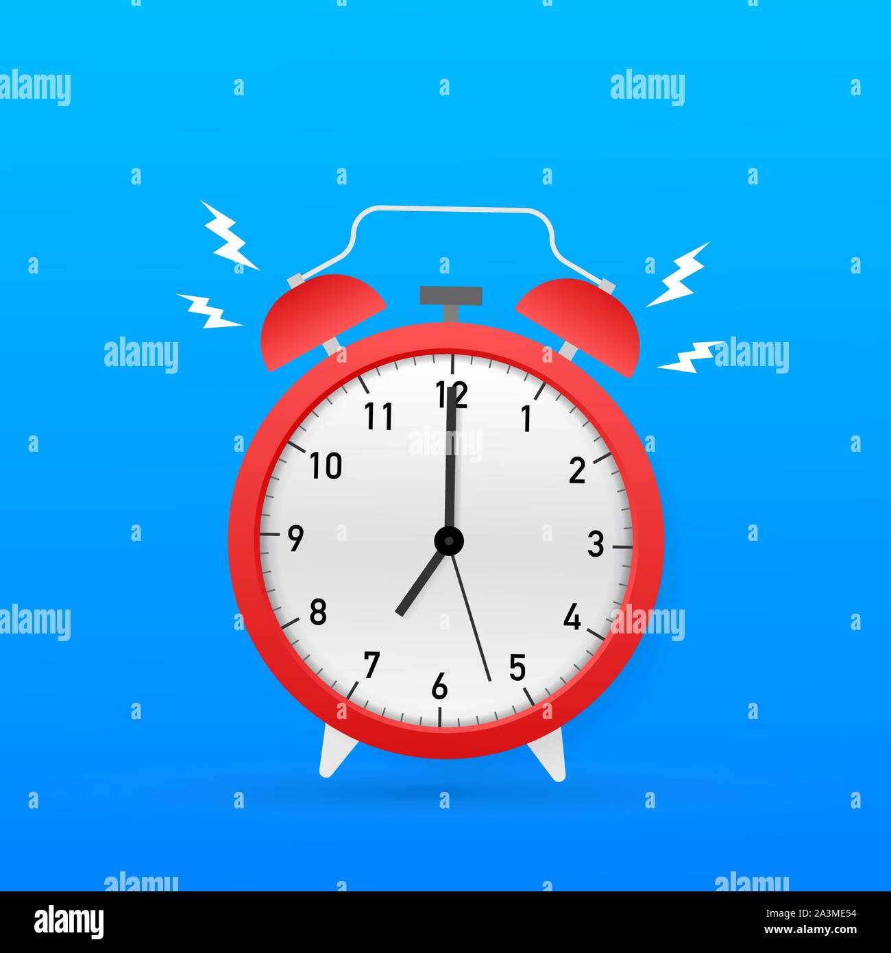 Alarm clock red wake-up time. Vector stock illustration Stock Vector ...