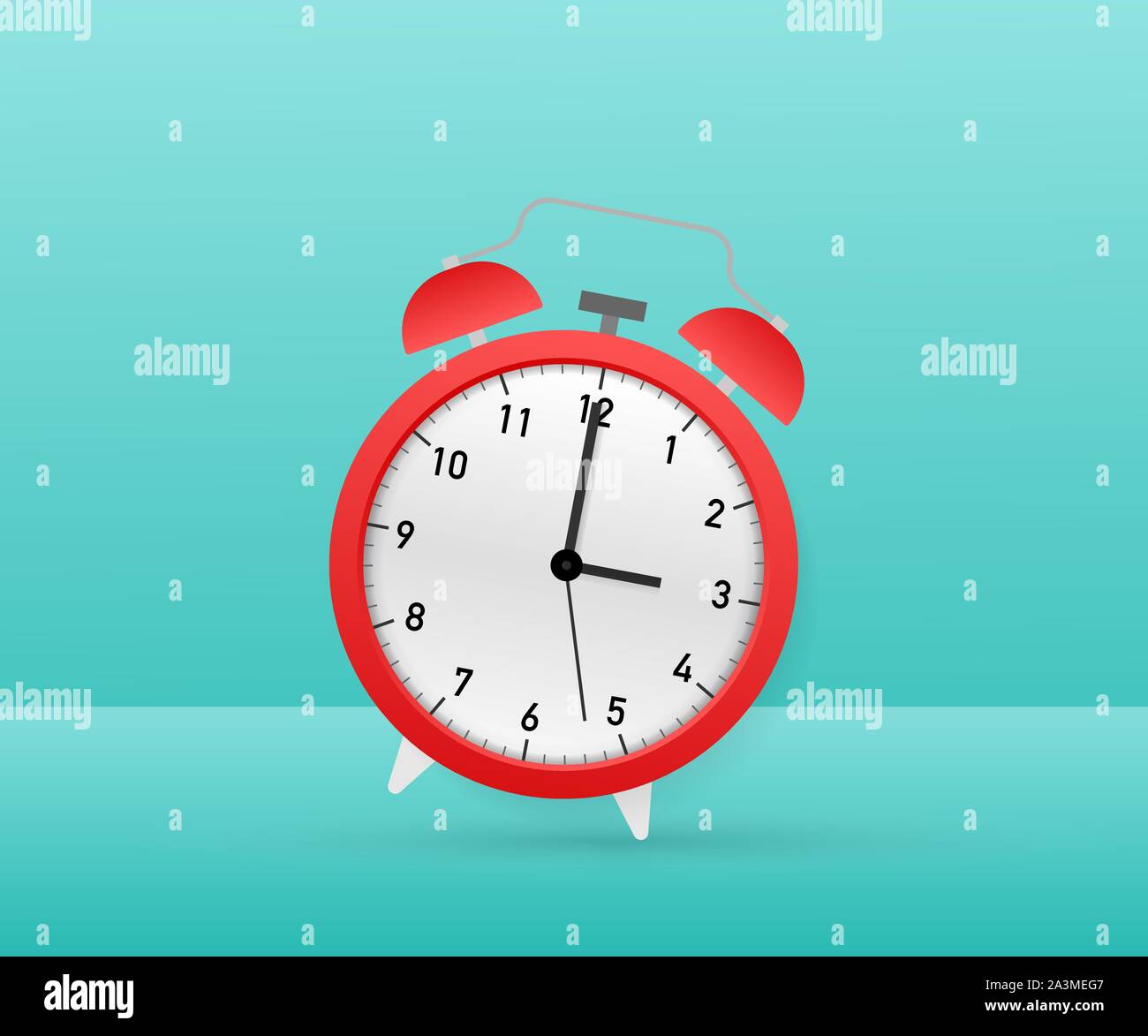 Alarm clock red wake-up time. Vector stock illustration Stock Vector ...