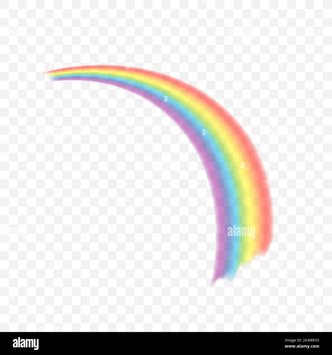 Rainbows in different shape realistic set on transparent. Vector stock ...