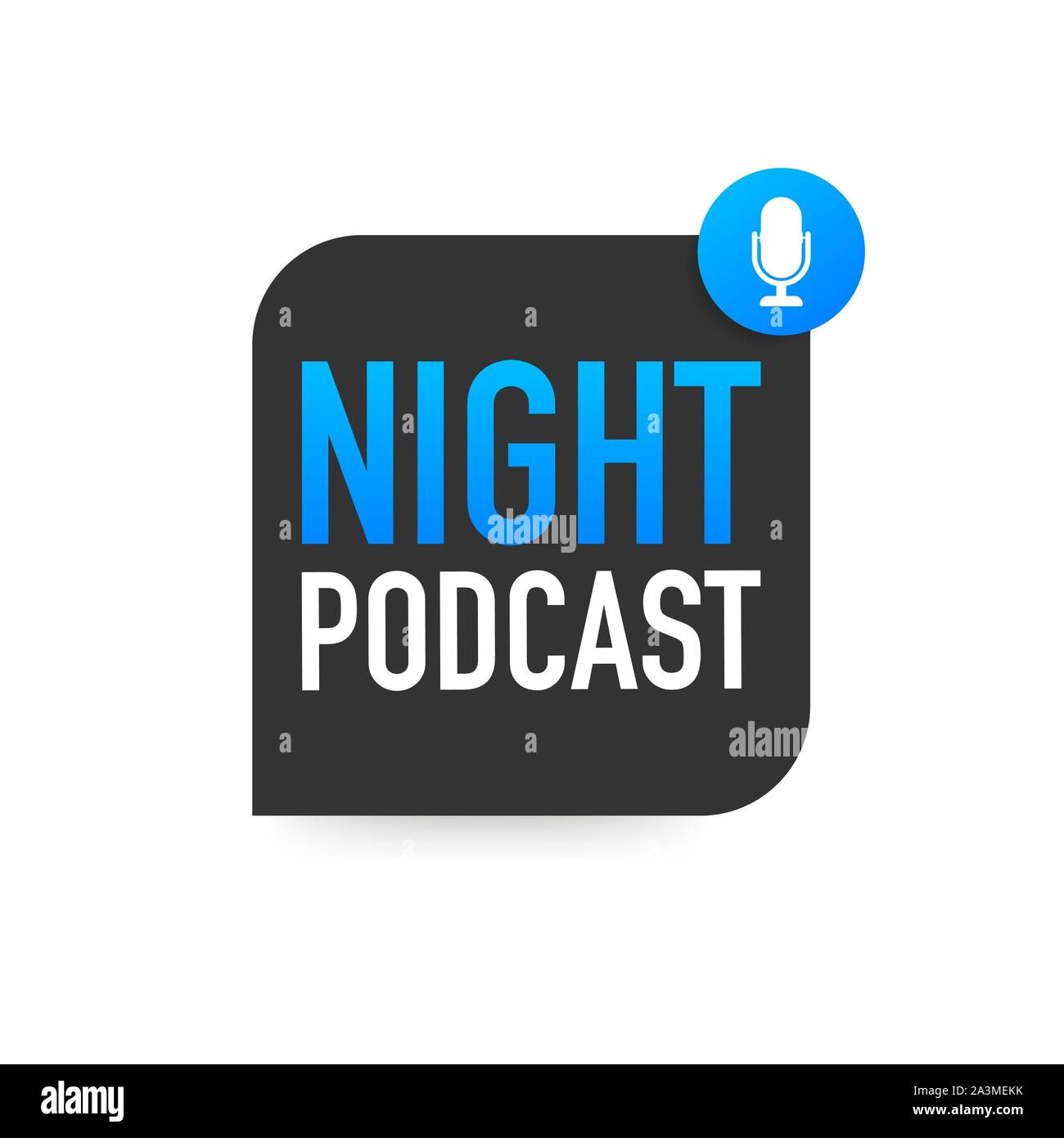 Night Podcast icon, vector symbol in flat isometric style isolated on ...