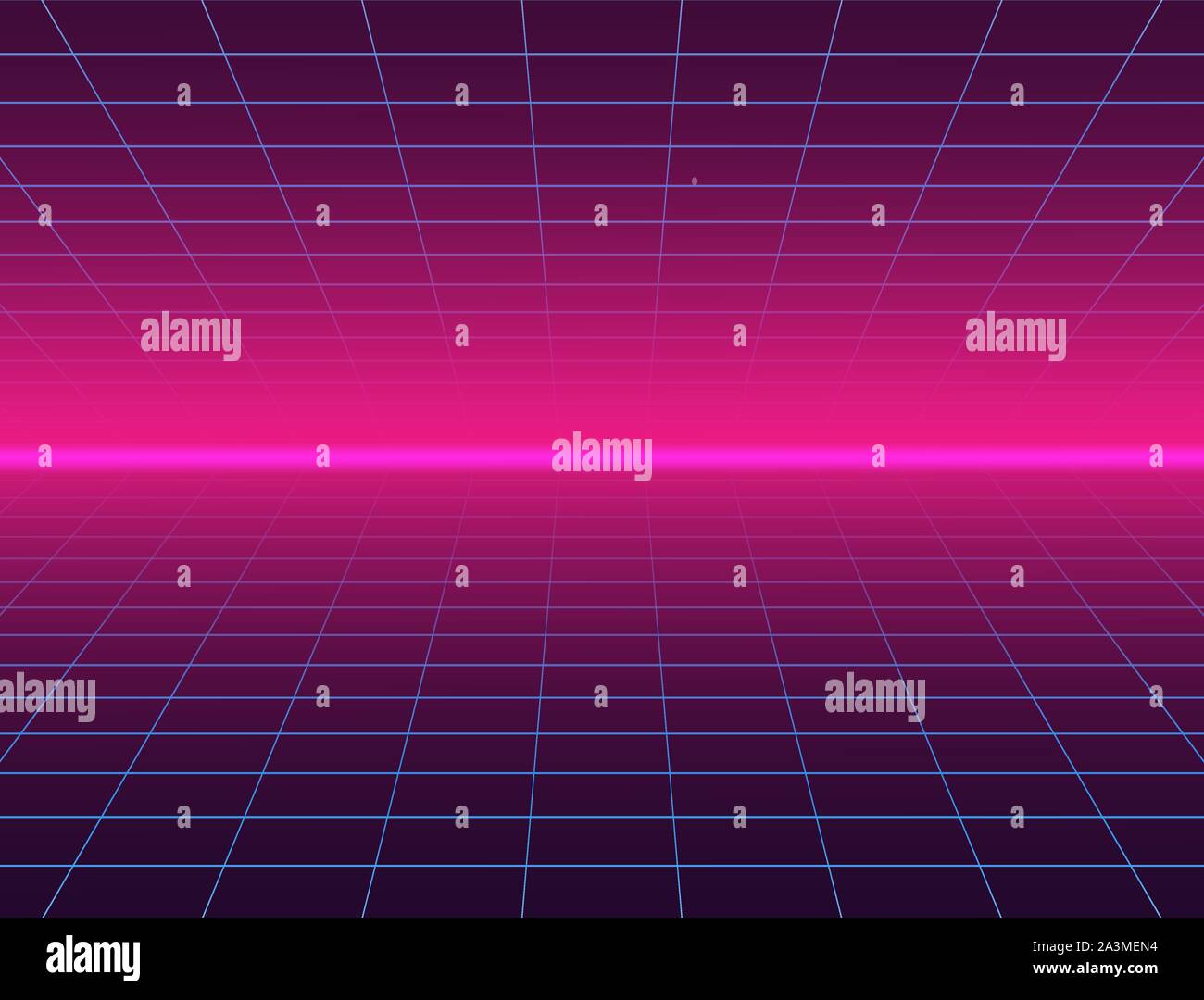 Futuristic Landscape With Styled Laser Grid. Neon Retrowave. Vector ...