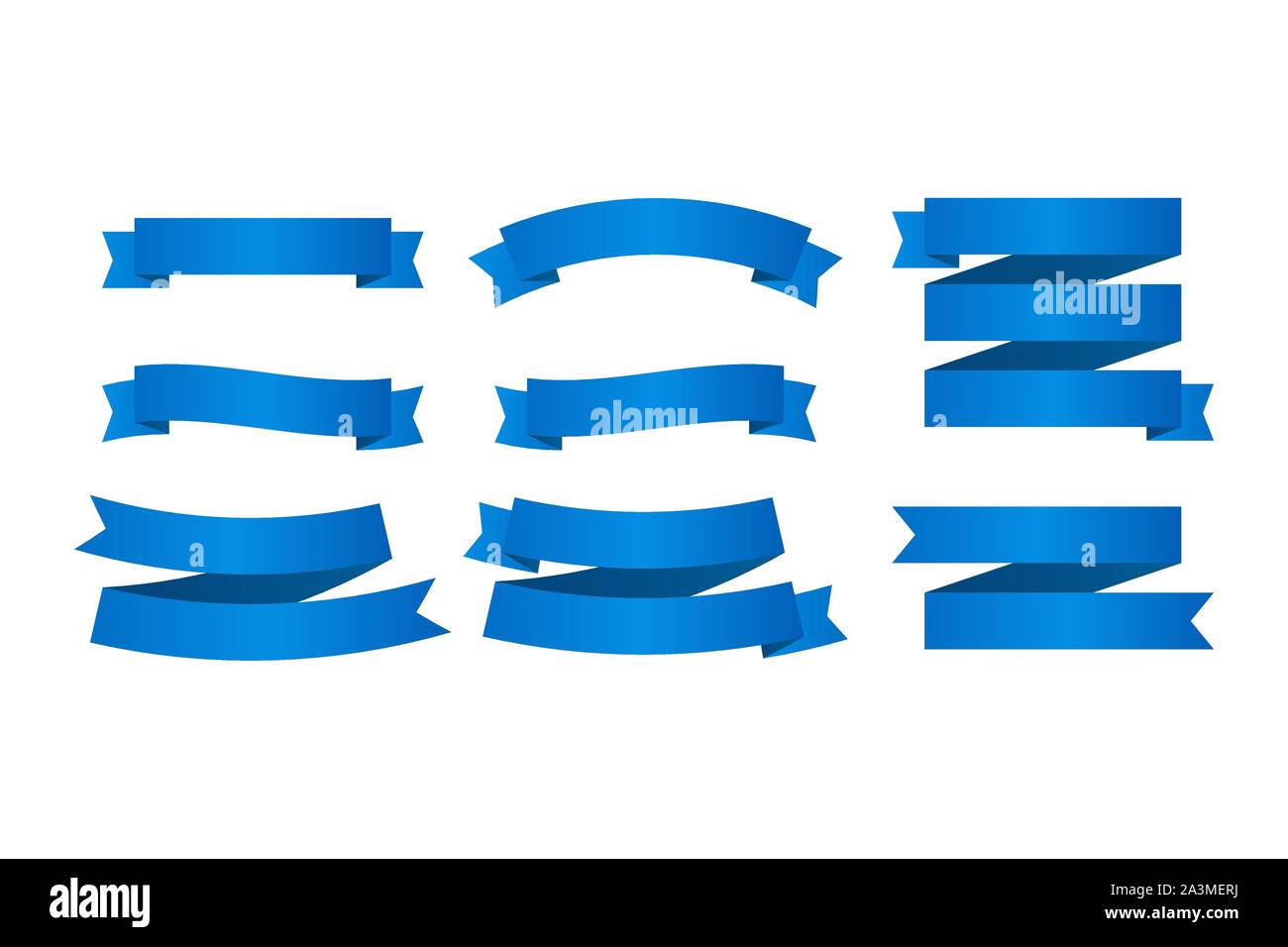 Blue ribbons banners. Set of ribbons. Vector illustration Stock Vector Image & Art - Alamy