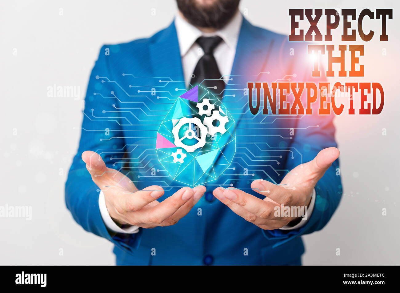 Writing note showing Expect The Unexpected. Business concept for ...