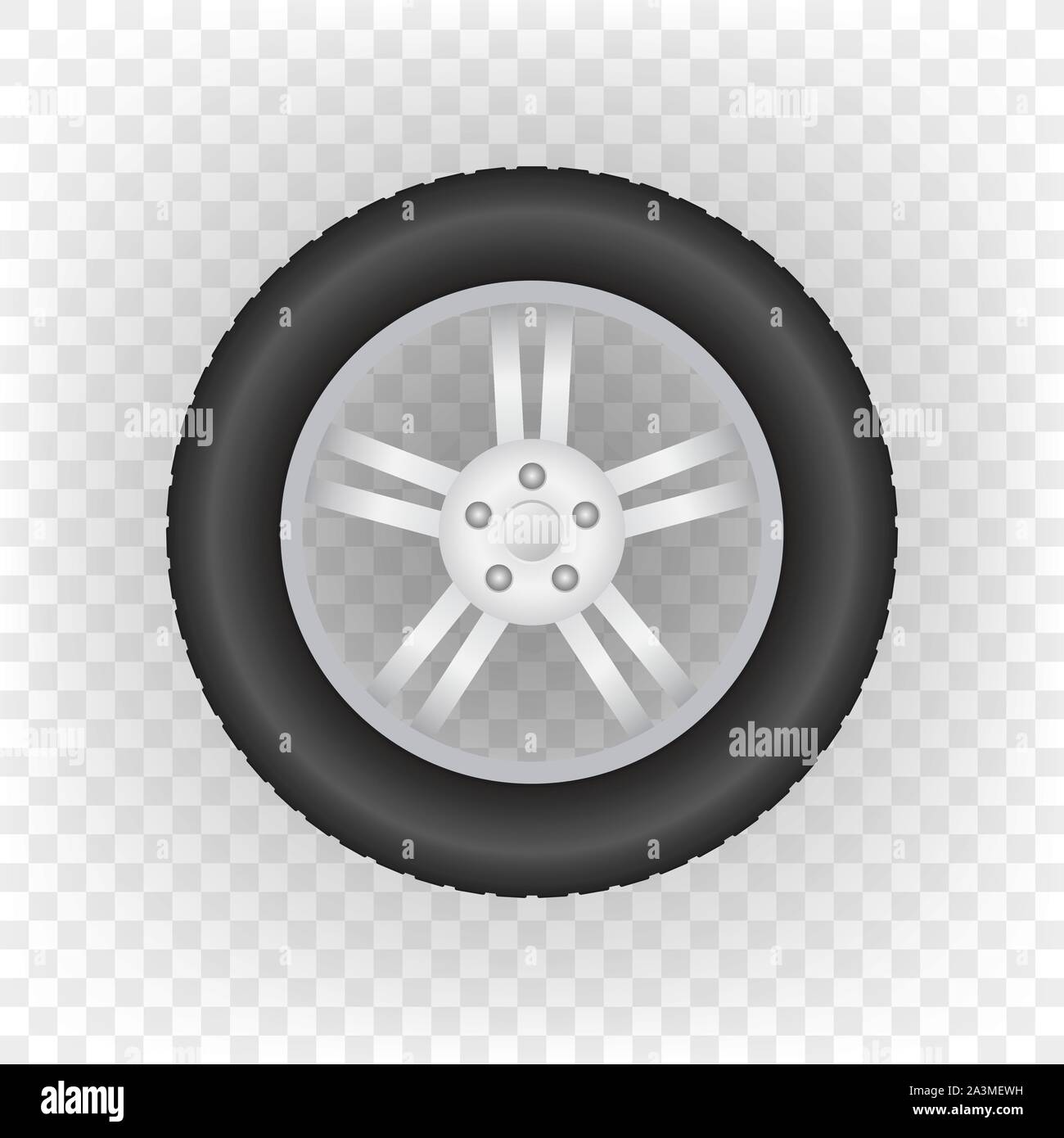 Realistic shining disk car wheel tyre set. Vector illustration Stock ...