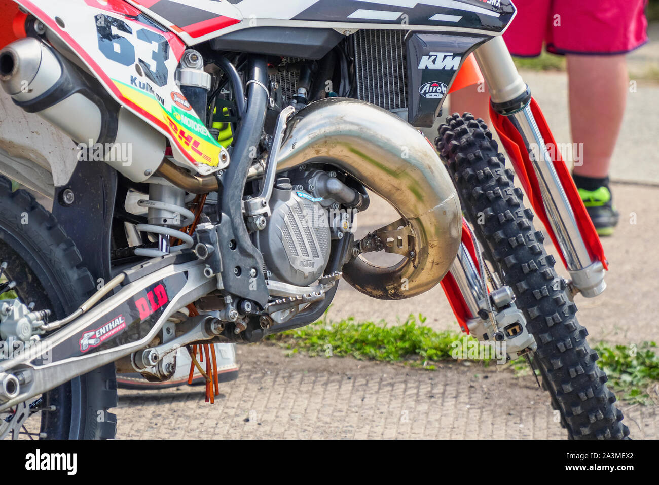 Samara, Russia - August 17, 2019: Enduro racing motorcycle in the ...