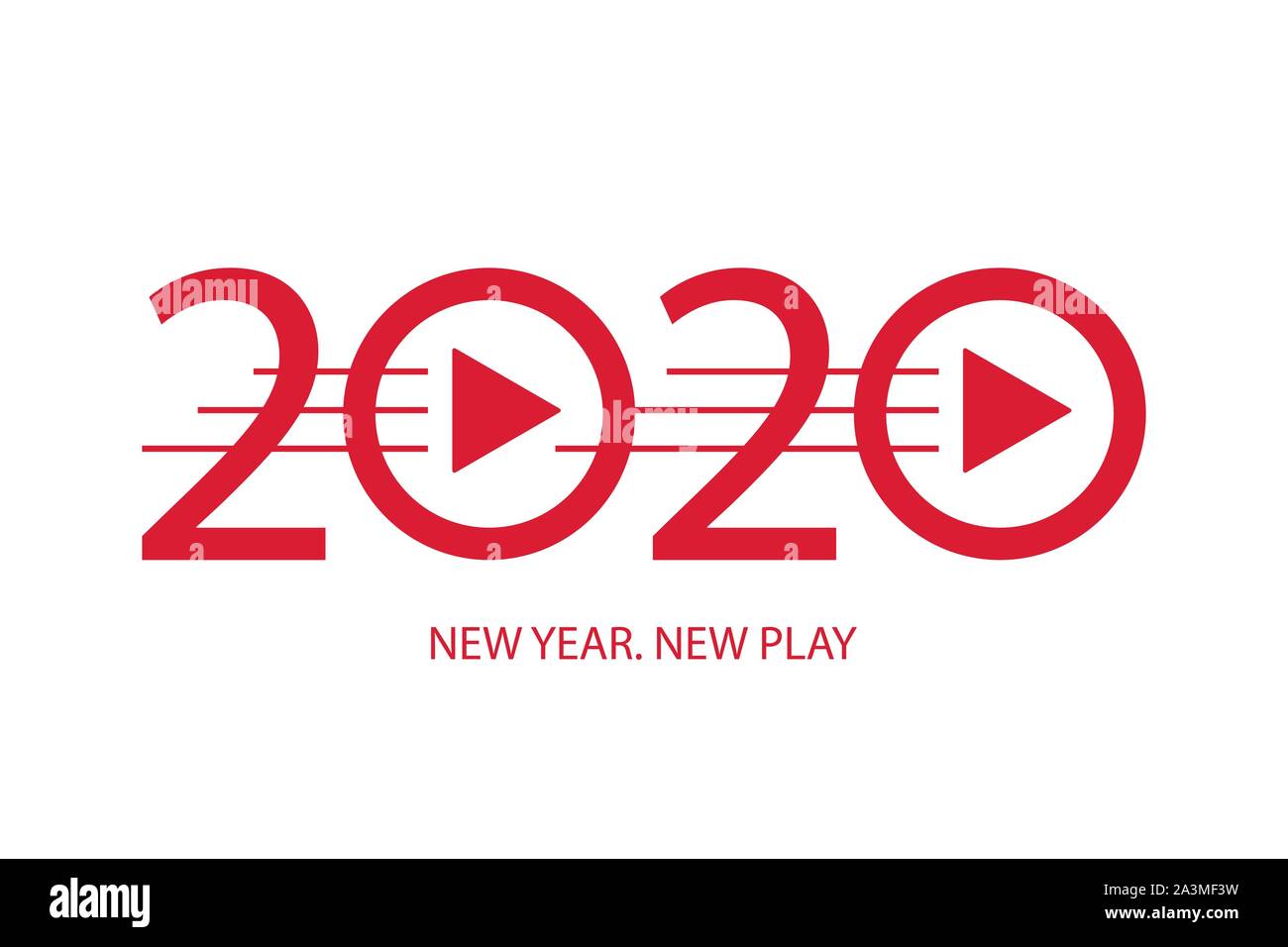 2020 vision, logo with play symbols and stripes Stock Vector Image ...
