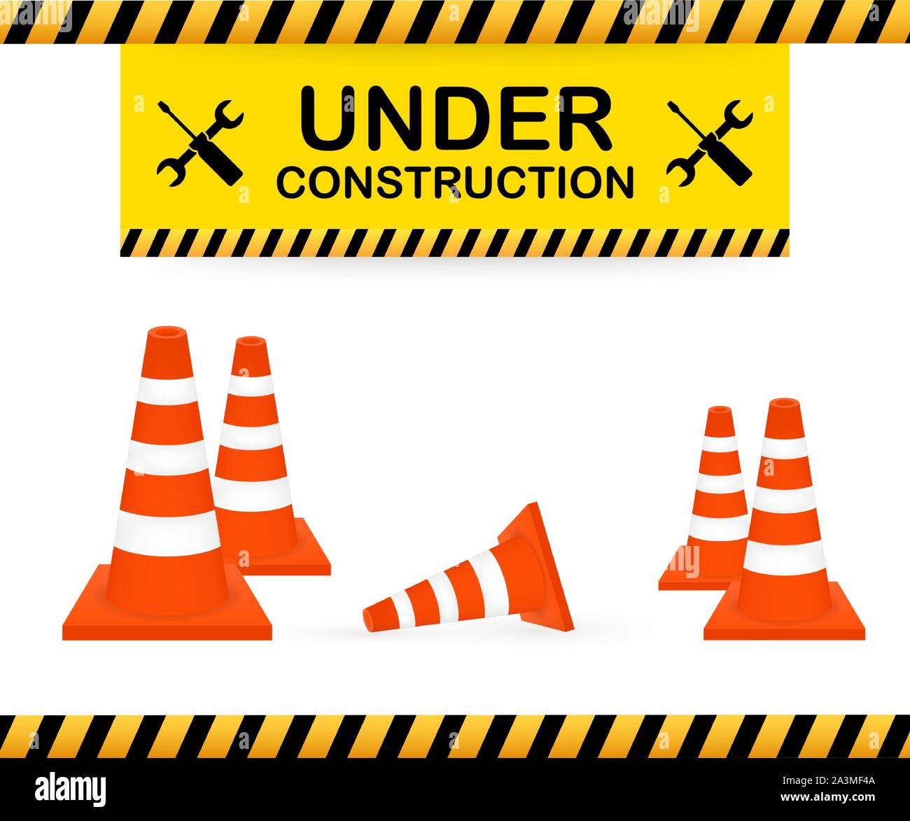 Under construction sign. Vector stock illustration for website Stock ...