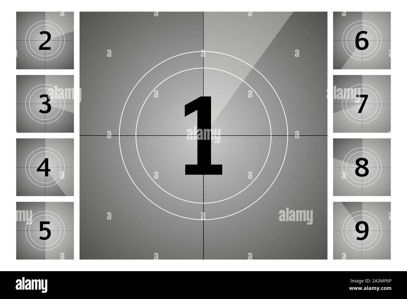 Vintage retro cinema. Countdown frame. Art design. Old film movie timer ...