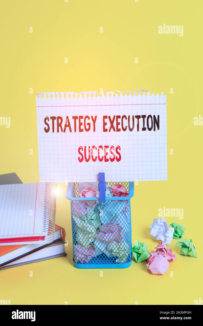 Handwriting text Strategy Execution Success. Conceptual photo putting ...