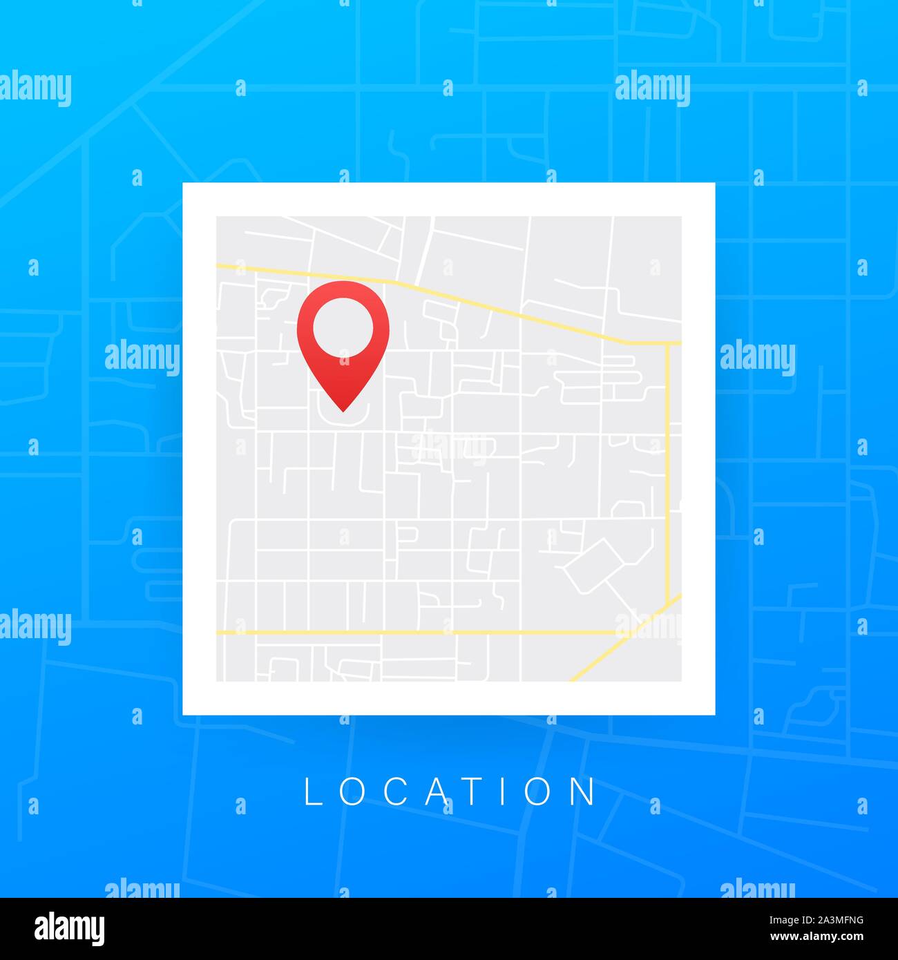 GPS navigator pointer on city map, from place to place. Vector ...