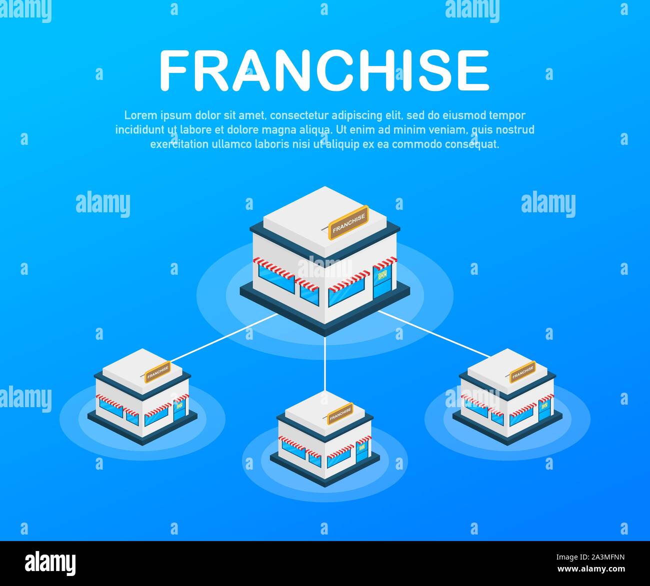 Franchise business concept, franchise marketing system. Vector ...