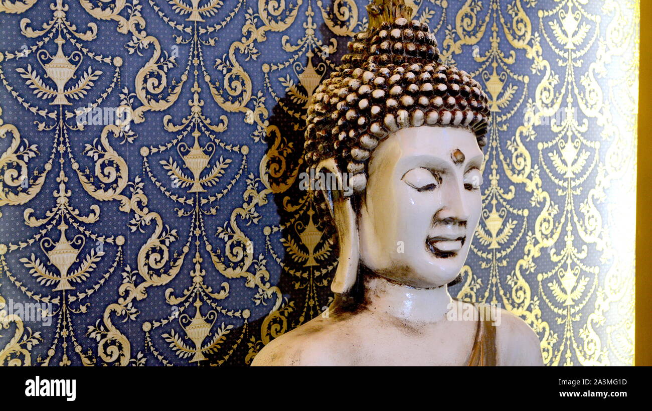 Buddha at entrance of hamam and spa in Turkey, relaxation centre and ...