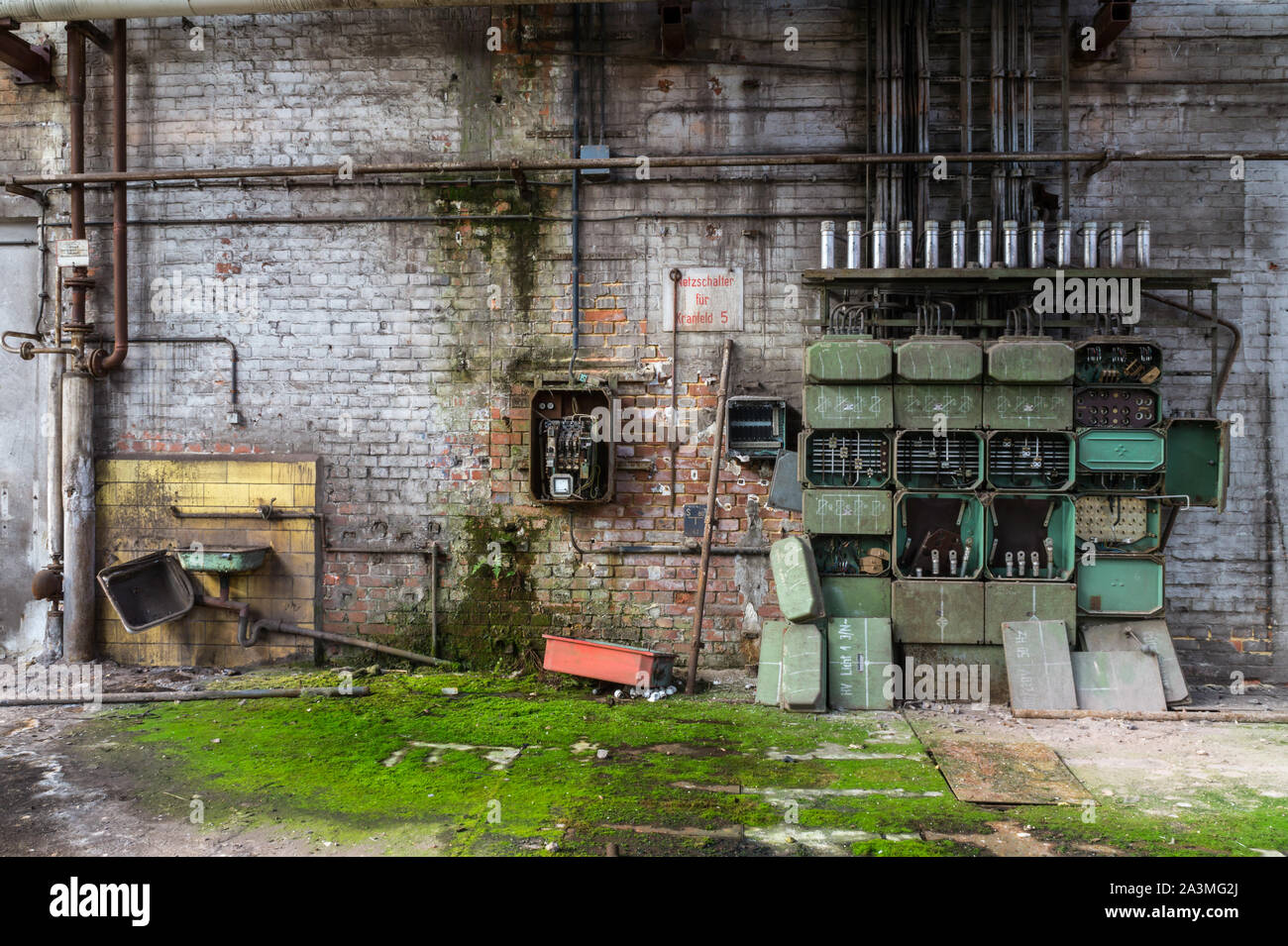 The old GDR factory hall Stock Photo - Alamy