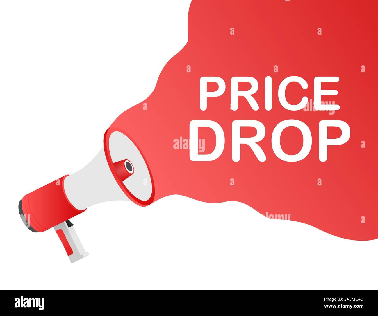 Price drop - megaphone loudspeaker with message Price drop. Vector ...