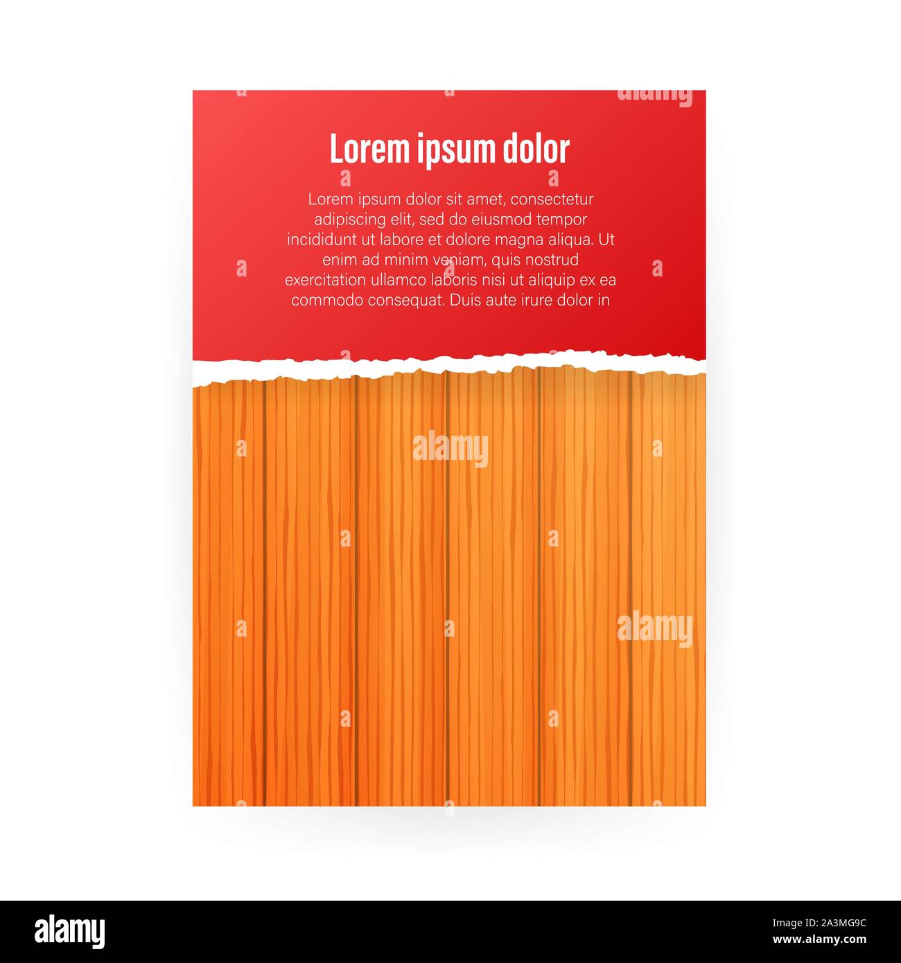 Ripped paper on texture of wood background, Business brochure flyer ...