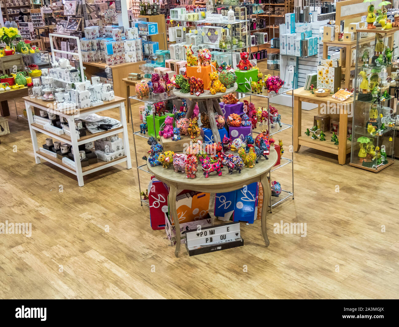 Multi shopping experience in the colourful fancy goods section at a ...