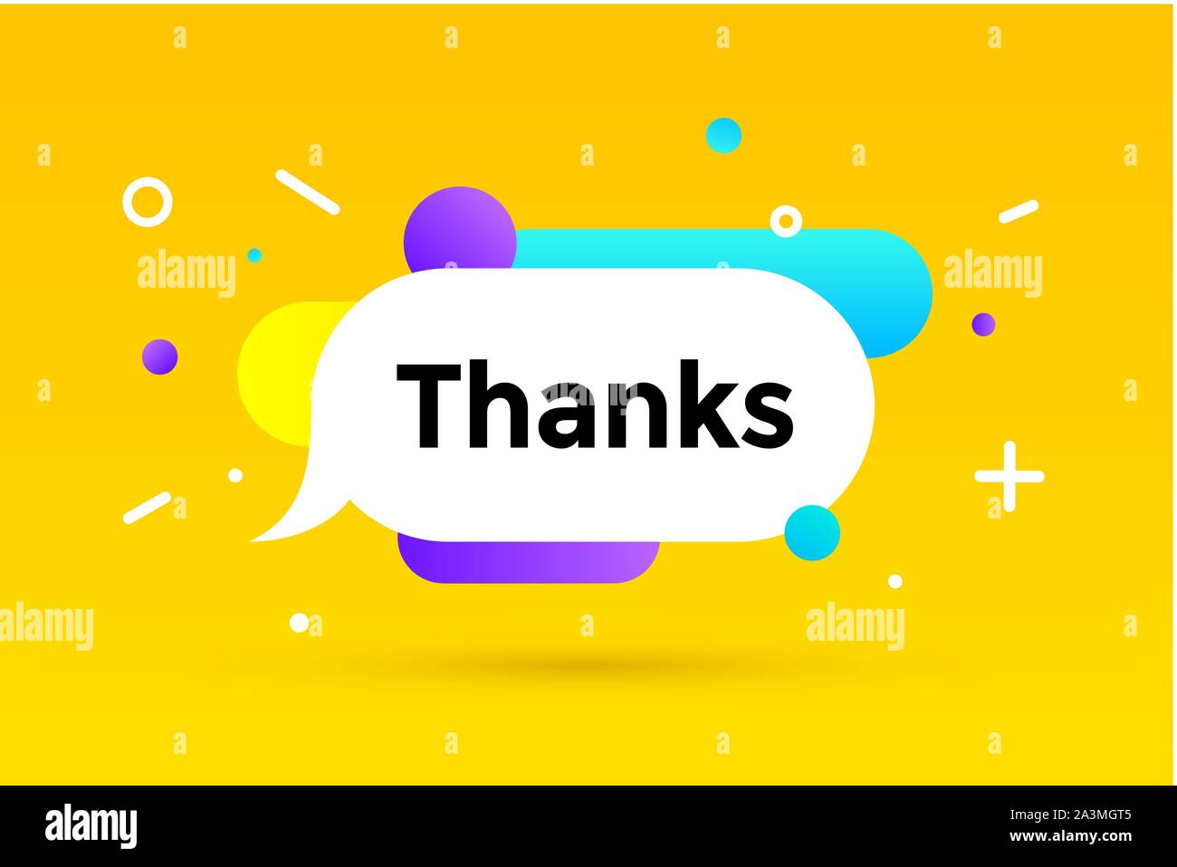 Thanks. Banner, speech bubble, poster and sticker concept Stock Vector ...