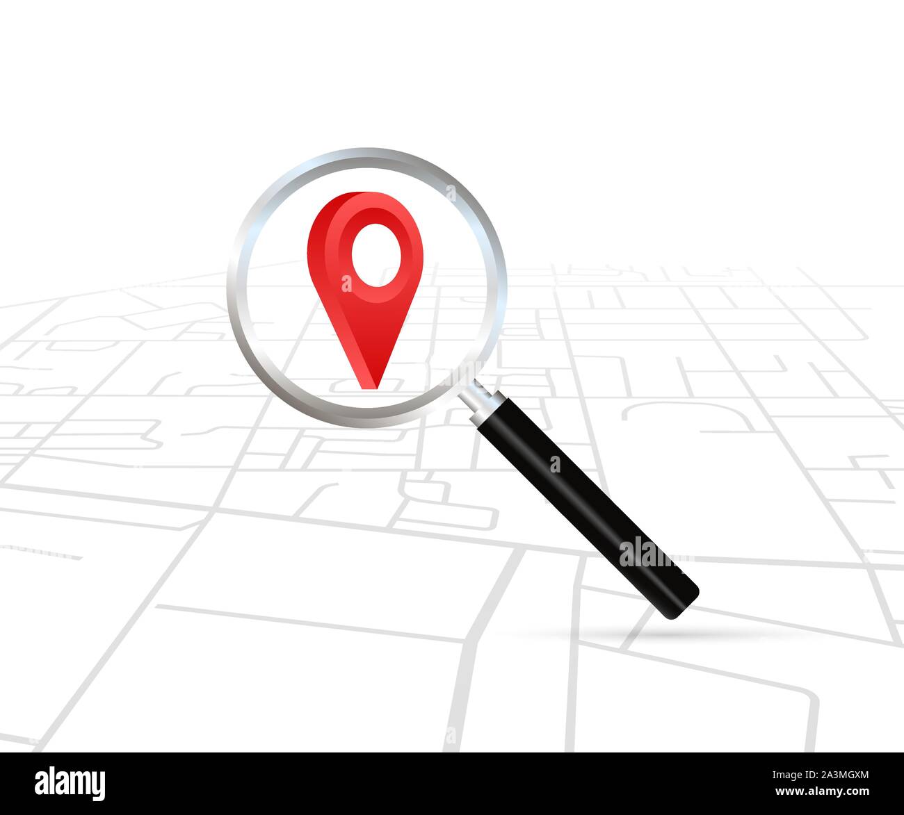 City Geo Map and Zoom Lens. Color bright decorative background. Vector ...