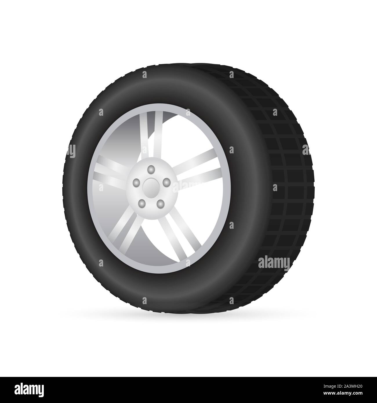 Realistic shining disk car wheel tyre set. Vector illustration Stock ...