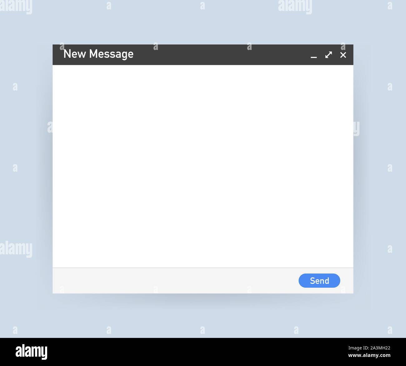 Email template. Blank e-mail browser window. Mail message web page vector frame. Vector ...