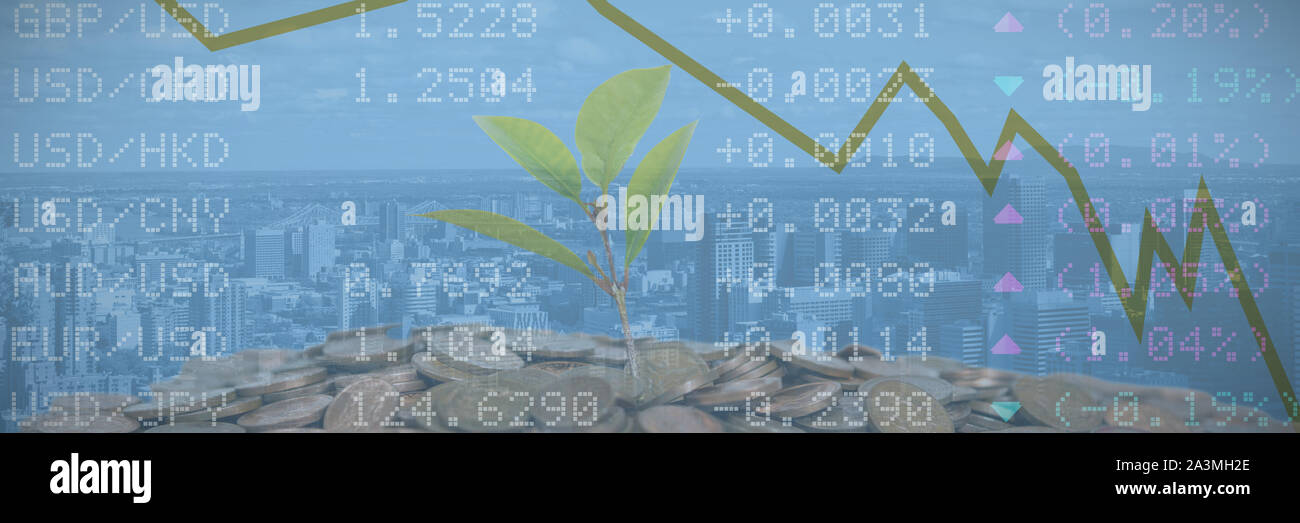 Composite image of financial figures on screen Stock Photo - Alamy