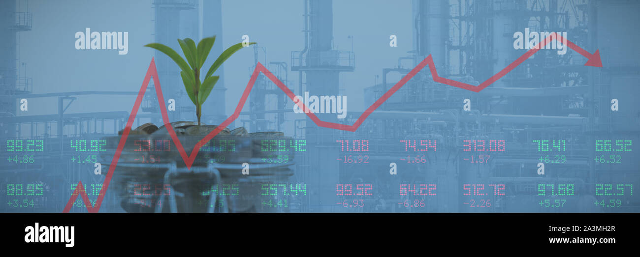 Composite image of red line graph Stock Photo - Alamy