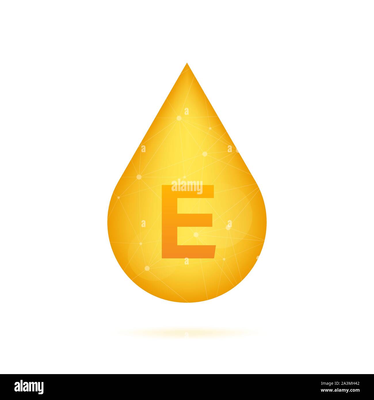 Vitamin E gold shining icon. Ascorbic acid. Vector illustration Stock ...