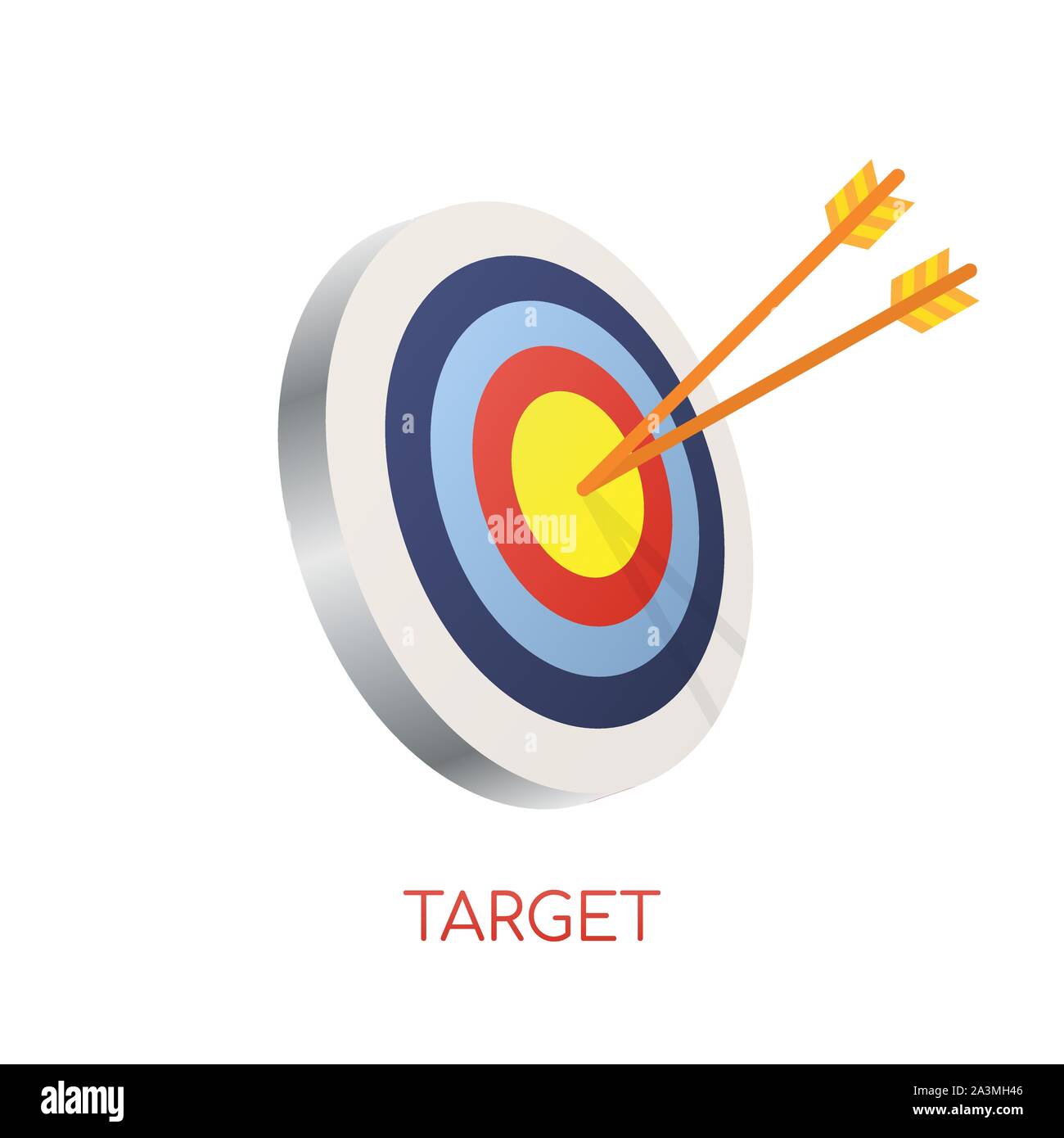 Target with an arrow flat icon concept market goal vector picture image ...