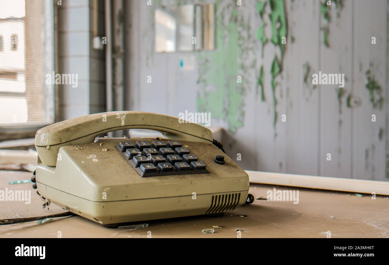 old phone in the office Stock Photo - Alamy