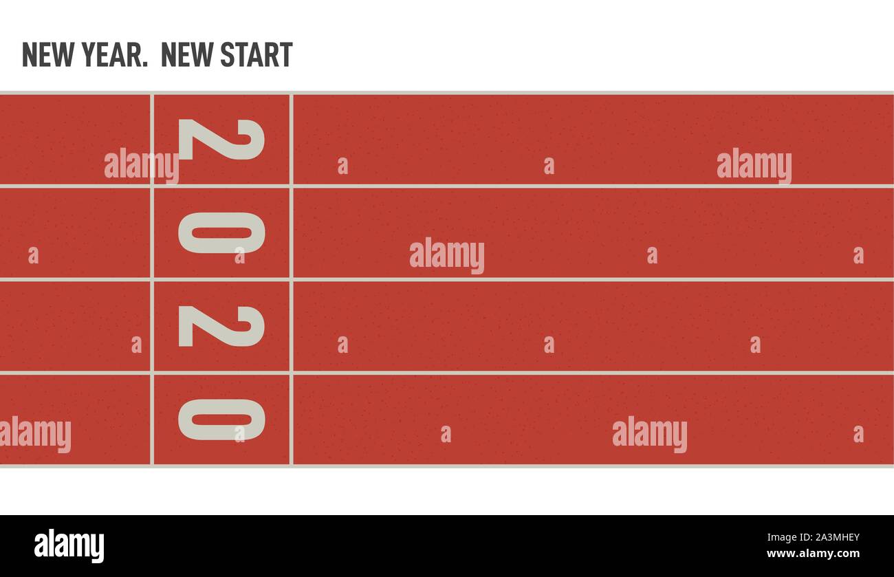 Running track with 2020 year numbers top view Stock Vector Image & Art ...