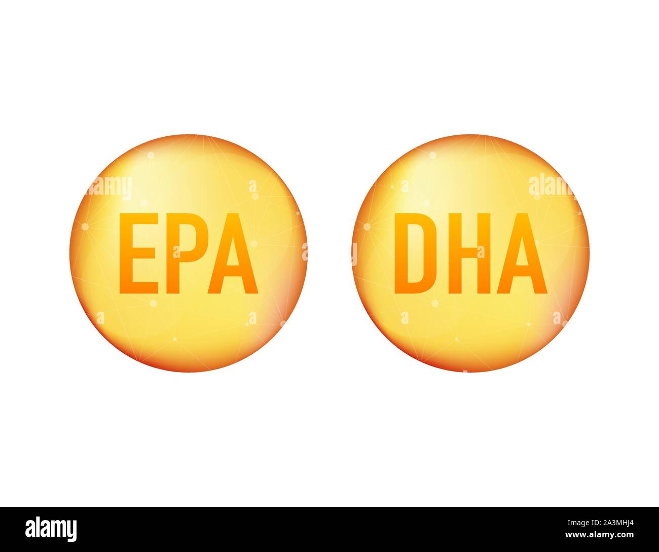 EPA, DHA Vector Drops Set. Omega Three. Organic Vitamin. Vector ...