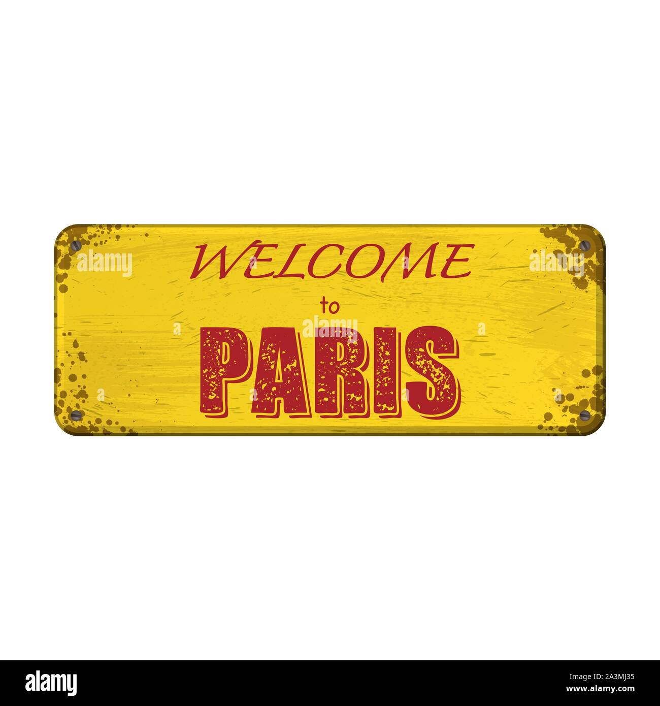 Yellow grunge rectangle board with red welcome text Stock Vector Image ...