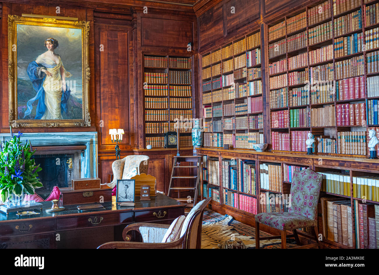 Invergordon, Scotland - May 28, 2019: The library of the Dunrobin castle Stock Photo - Alamy