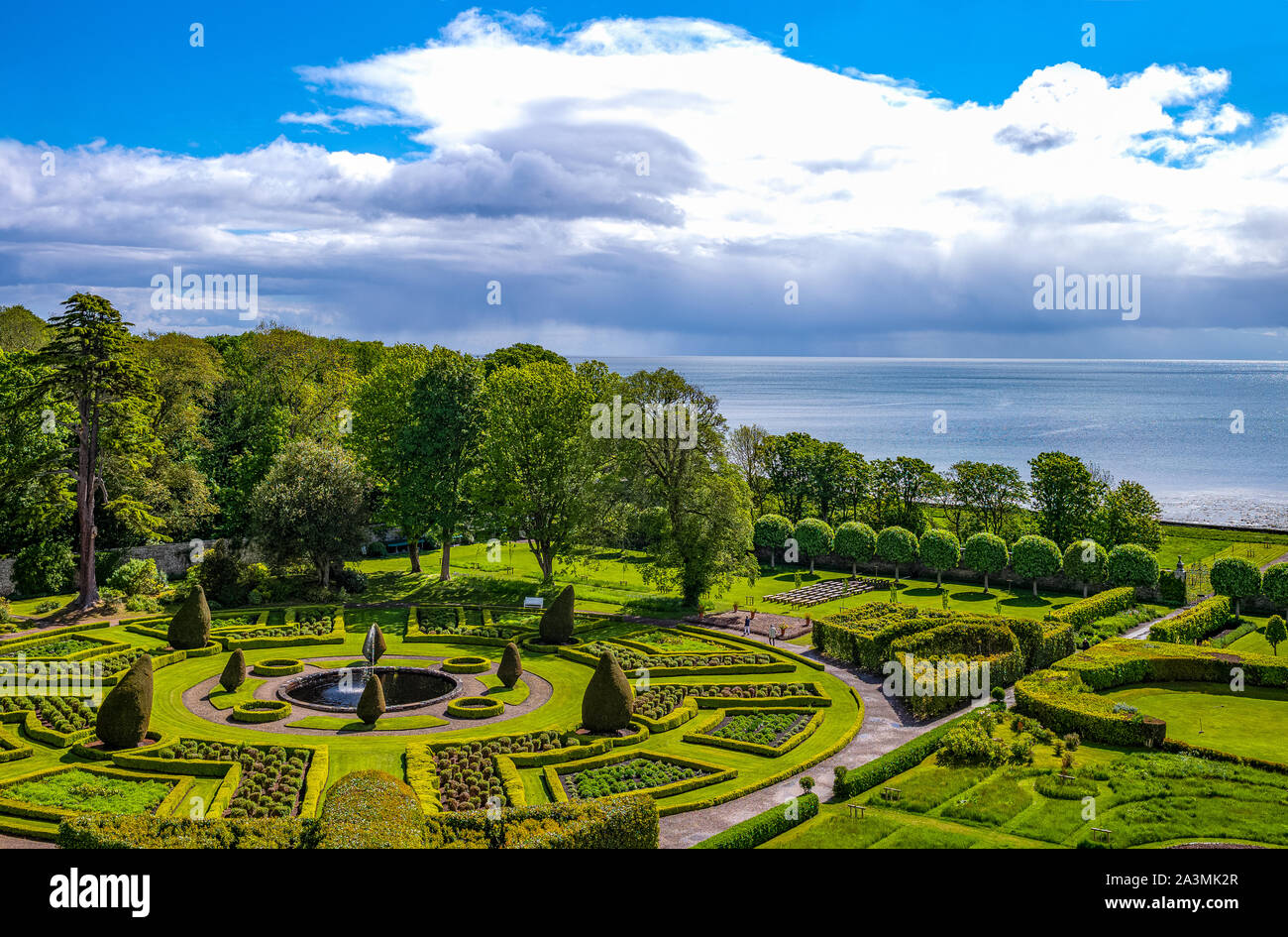 Invergordon, Scotland - May 28, 2019: View of the garden of the ...